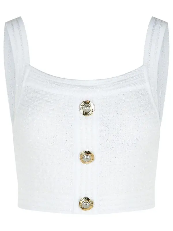 Balmain Cotton-blend Top - White