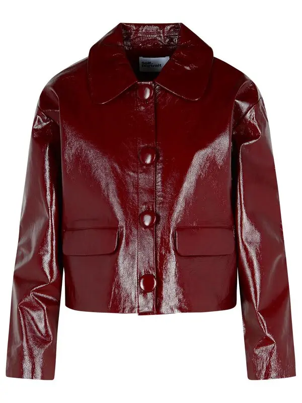 SELF-PORTRAIT Leather Jacket - Bordeaux