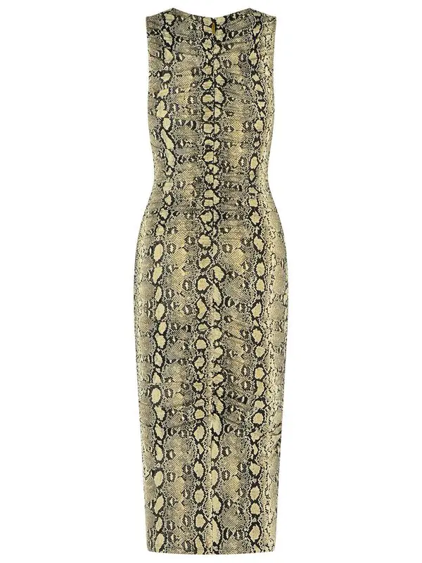 beige snake print dress Dana Buchman Womens Size 14 Beige/Brown Dress Snake Print Knee Length –  Parsimony Shoppes main image 1