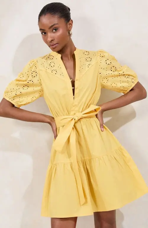 LIPSY Broderie Belted Mini Dress
