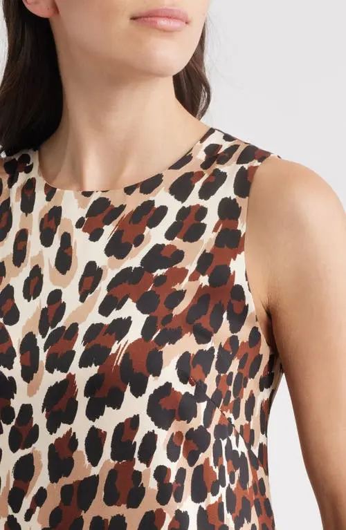 Anne Klein Leopard Print Sleeveless Mini Dress