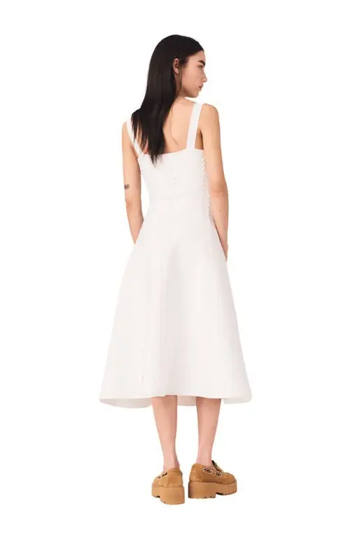 Maje Pointelle Knit Midi Dress