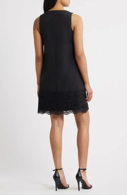 Anne Klein Square Neck Lace Trim Mini Dress