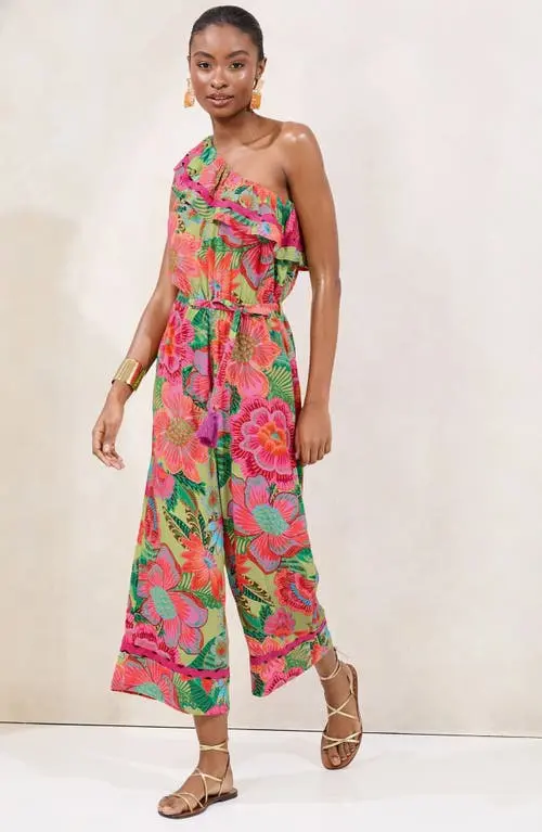 open lace back dress Layley One Shoulder Maxi Dress - Navy Floral