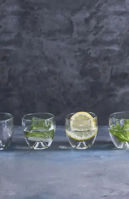 THE COLLECTIVE HOME Pebbled Punt Glassesset Of 4