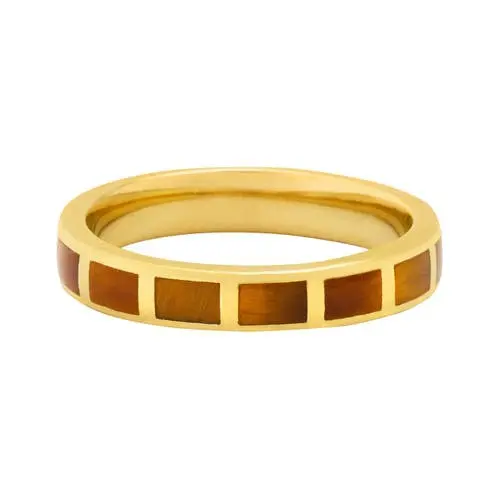 JAN LESLIE Stackable Gemstone Ring - Brown