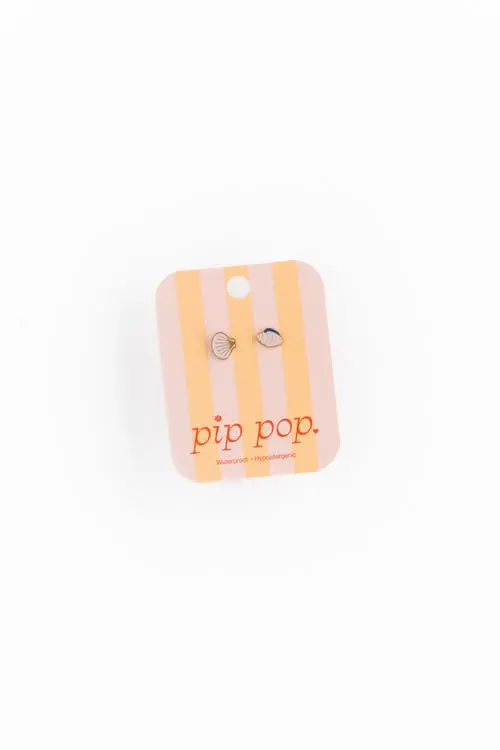 PIP POP Shell Stud Earrings