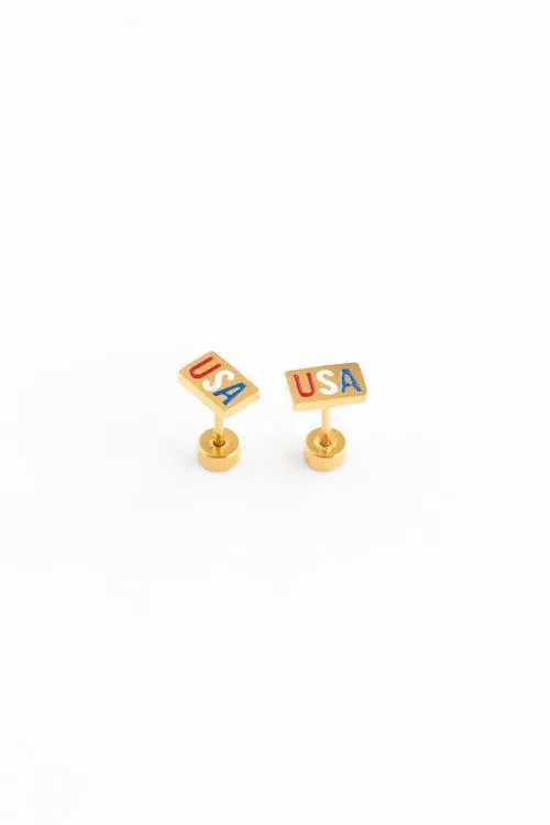 PIP POP Usa Stud Earrings - Red, White & Blue