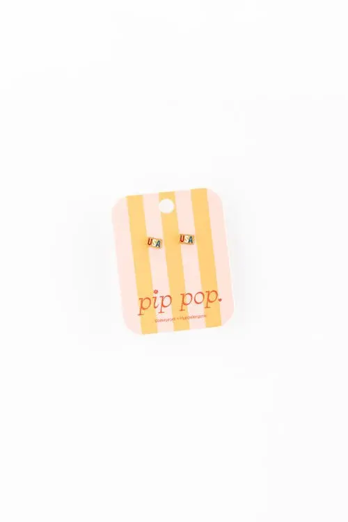 PIP POP Usa Stud Earrings