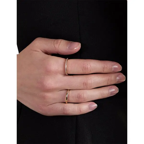 ASTRID & MIYU Stacking Cubic Zirconia Ring - 18ctgoldplatedsilver
