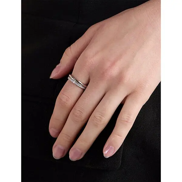 ASTRID & MIYU Stacking Rhodium-plated Sterling Silver Ring