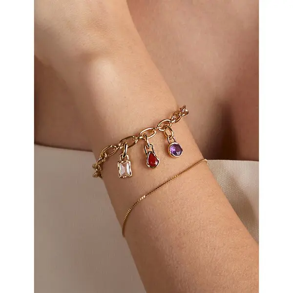 ASTRID & MIYU April 18ct Yellow Gold-plated Sterling Silver Birthstone Charm - 18ctgoldplatedsilver