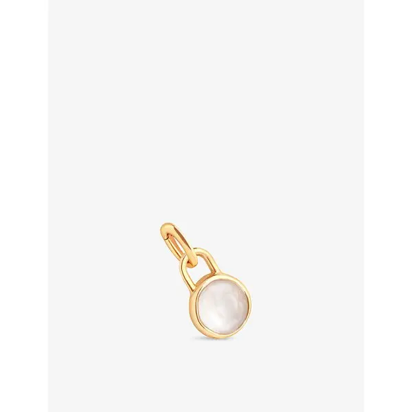 ASTRID & MIYU June Birthstone Moonstone Charm - 18ctgoldplatedsilver