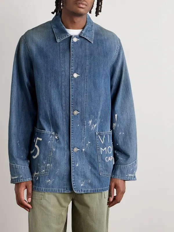 Visvim Paint-splattered Denim Chore Coat