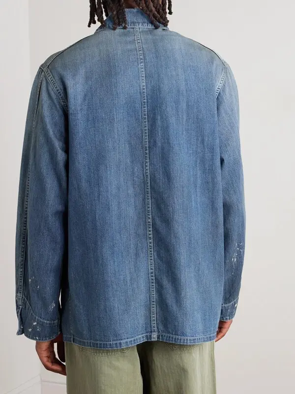 Visvim Paint-splattered Denim Chore Coat