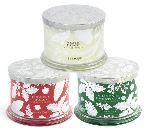 HOMEWORX BY SLATKIN + CO. S/3 14oz Glass Candle - One-color
