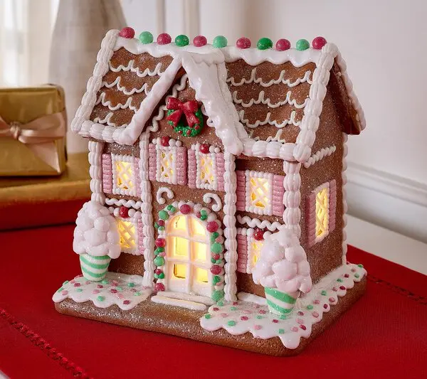 VALERIE PARR HILL Lit Sweet Shop Cotton Candy Gingerbread Cottage-valerie - One-color