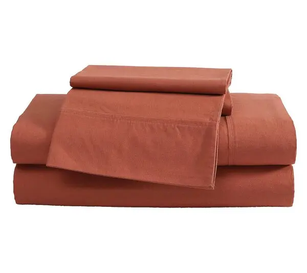 Eddie Bauer Deep Orange Cotton Percale Full She Et Set