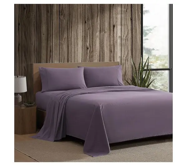 Eddie Bauer Plum Cotton Percale King Sheet Set - One-color