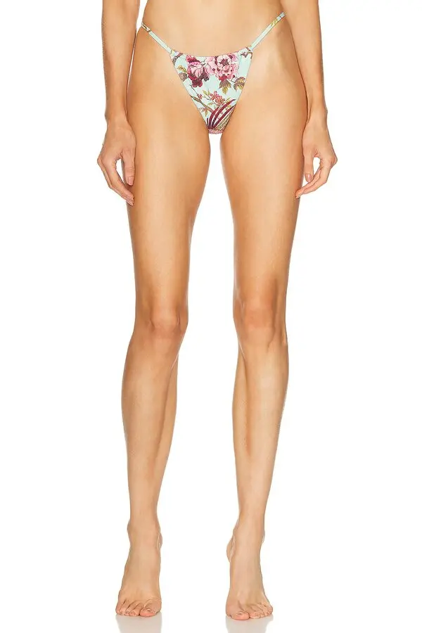 SKIMS X Cavalli String Bikini Bottom - Fagianella Print