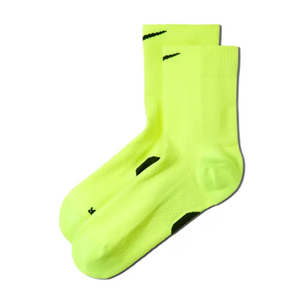 Nike Dri-fit Run Midweight Micro-crew Sports Socks - Yellow