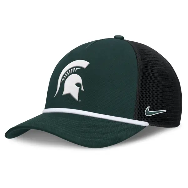 Nike Michigan State Primetime Rise College Trucker Adjustable Hat - Green