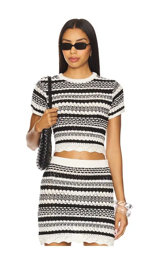 L*Space Caicos Top In Black,cream - Caicos Stripe