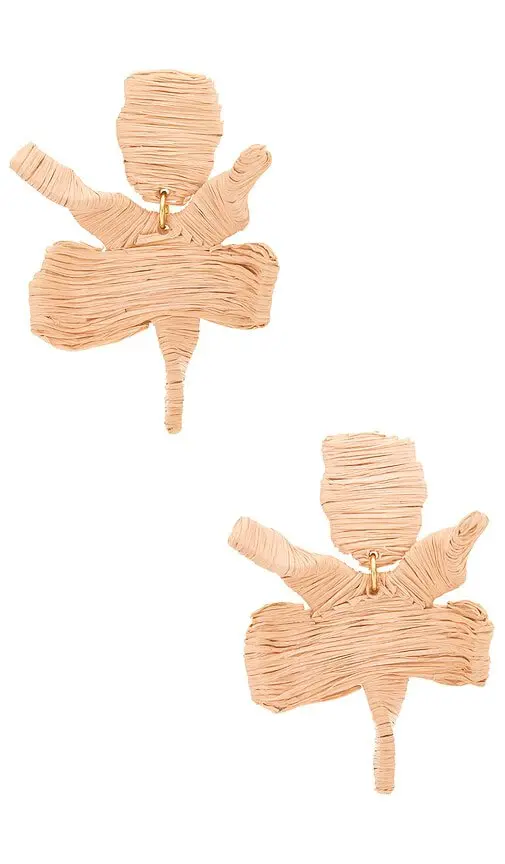 Lele Sadoughi Raffia Paper Lily Earrings - Natural