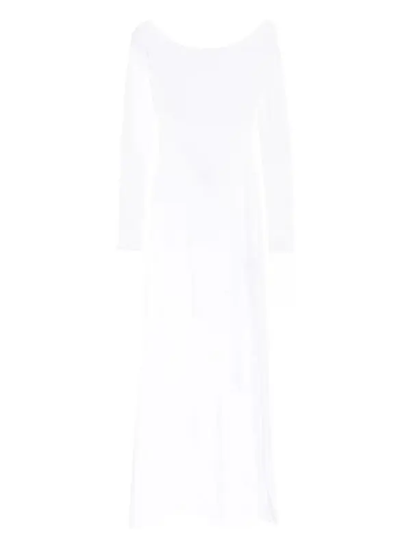 XENIA MAGERA Open Back Long Sleeve Dress - White