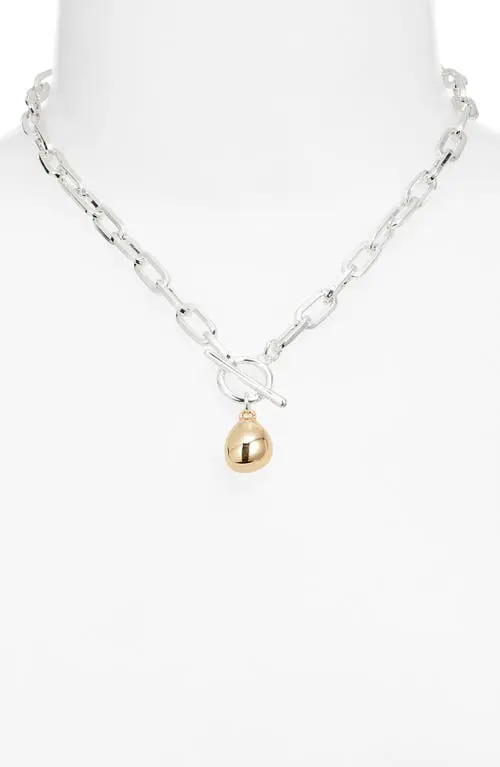 Nordstrom T-bar Pebble Pendant Necklace - Silverold