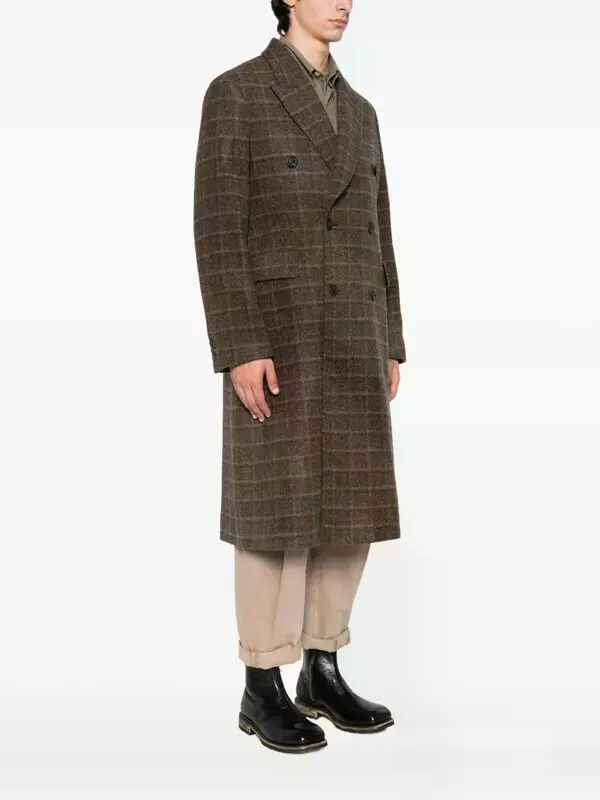 Our Legacy Checked Double-breasted Coat - Brown