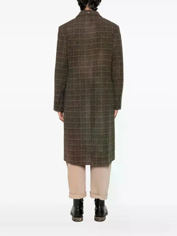 Our Legacy Checked Double-breasted Coat - Brown