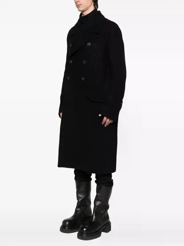 Rick Owens Double-breasted Coat - Black