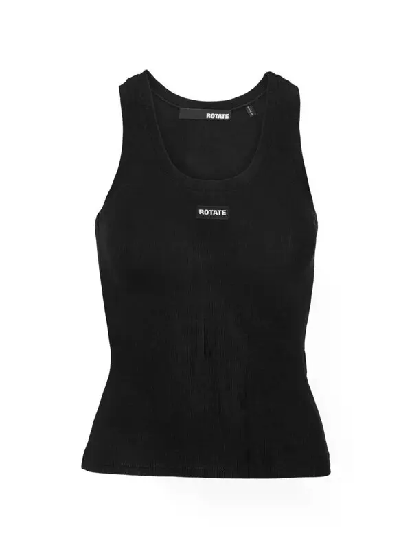 ROTATE BY BIRGER CHRISTENSEN Sleeveless Top With Logo Detail - Black