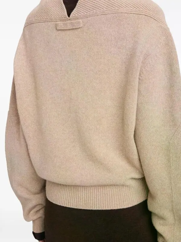 Victoria Beckham V-neck Yoke Detail Sweater - Neutrals