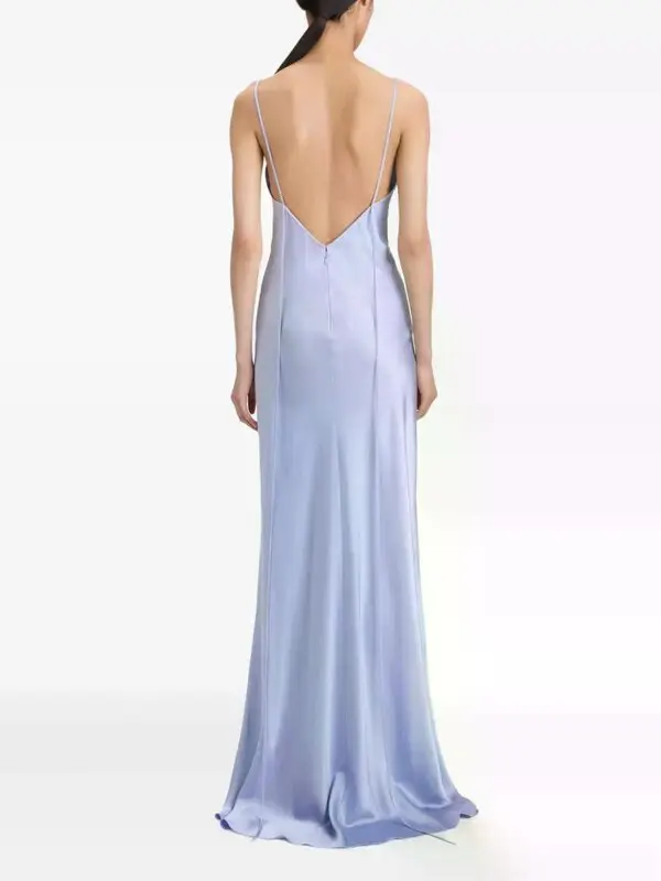green emerald velvet dress Floor-Length Cami Dress In Ivory – Victoria Beckham UK main image 1