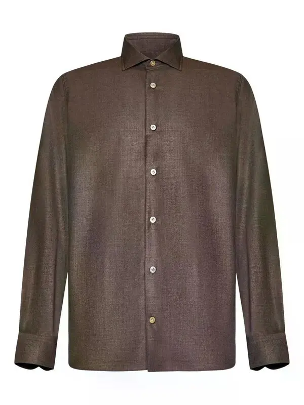 FRANZESE COLLECTION Donald Trump Pointed-collar Buttoned Shirt - Brown