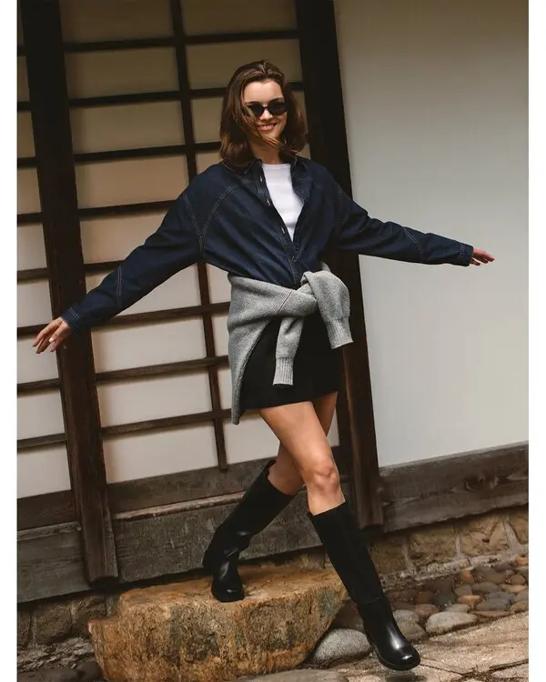 French Connection Azra Twill Mini Skirt - Black