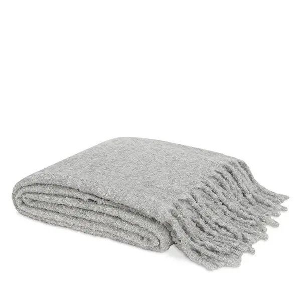 MATOUK Poncho Suri Alpaca Boucle Throw - Silver