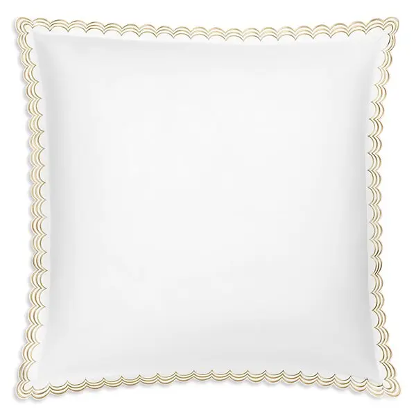 MATOUK Stella Scalloped Embroidered Euro Sham - Champagne