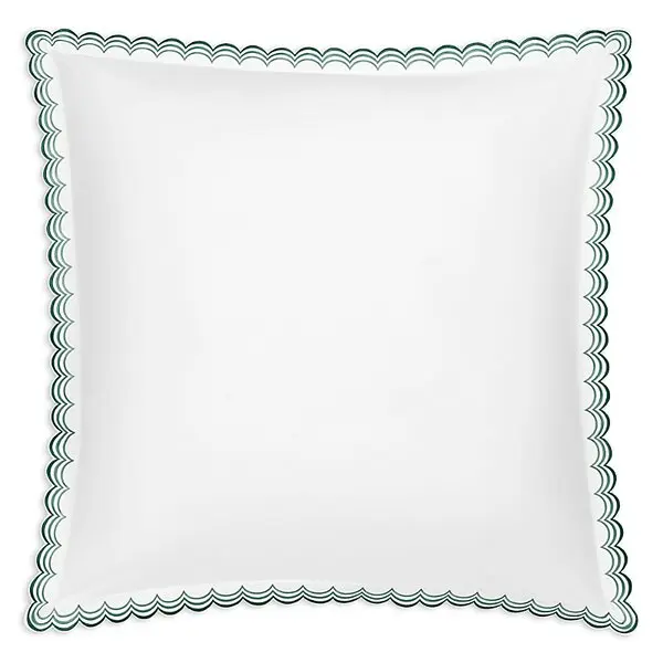 MATOUK Stella Scalloped Embroidered Euro Sham - Green