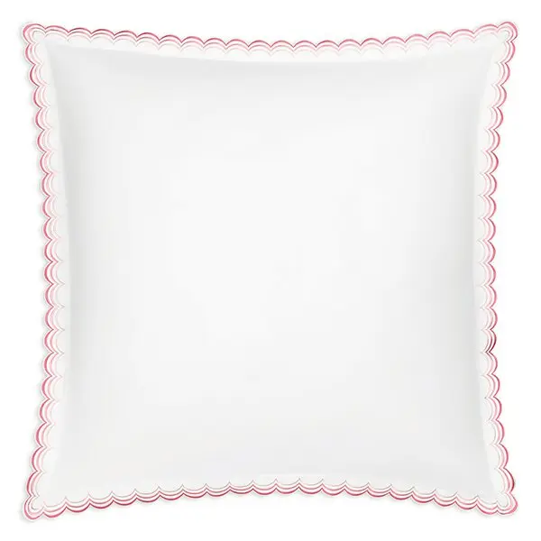 MATOUK Stella Scalloped Embroidered Euro Sham - Pink