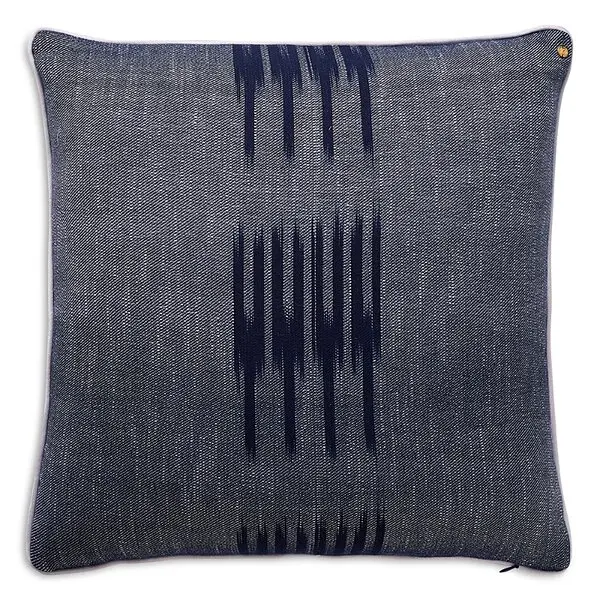KUTNIA Peshtemal Cotton Ikat Decorative Pillow, 20 X 20 - Navy