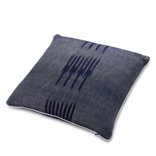 KUTNIA Peshtemal Cotton Ikat Decorative Pillow, 20 X 20 - Navy