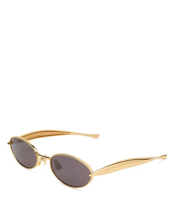 Bottega Veneta Oval Sunglasses, 57mm - Gold