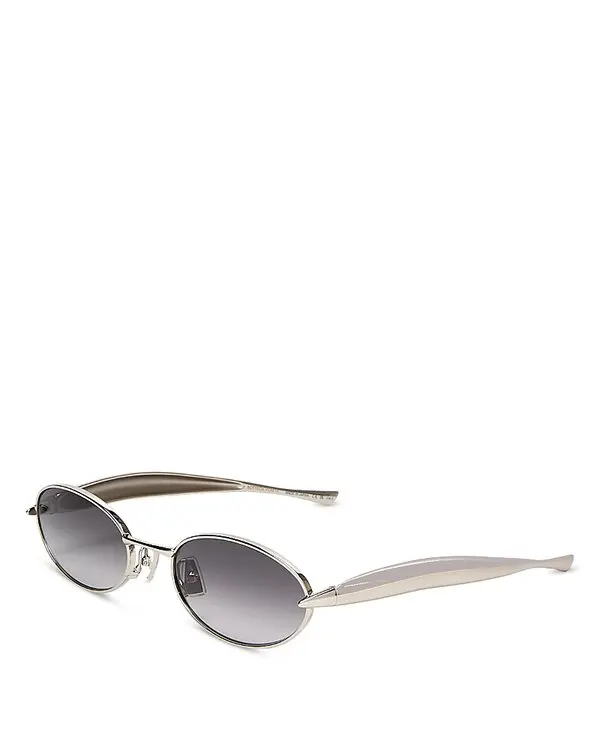 Bottega Veneta Oval Sunglasses, 57mm - Silver