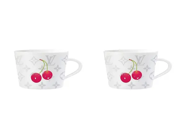 LOUIS VUITTON X Takashi Murakami Cherry Teacups And Saucers - White Monogram
