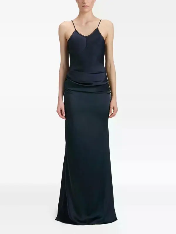 Victoria Beckham Lace-Detail Cami Dress - Blue | Editorialist