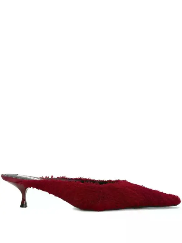 Victoria Beckham 45mm Sloan Pointed-toe Fringed Mules