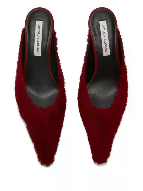 Victoria Beckham 45mm Sloan Pointed-toe Fringed Mules